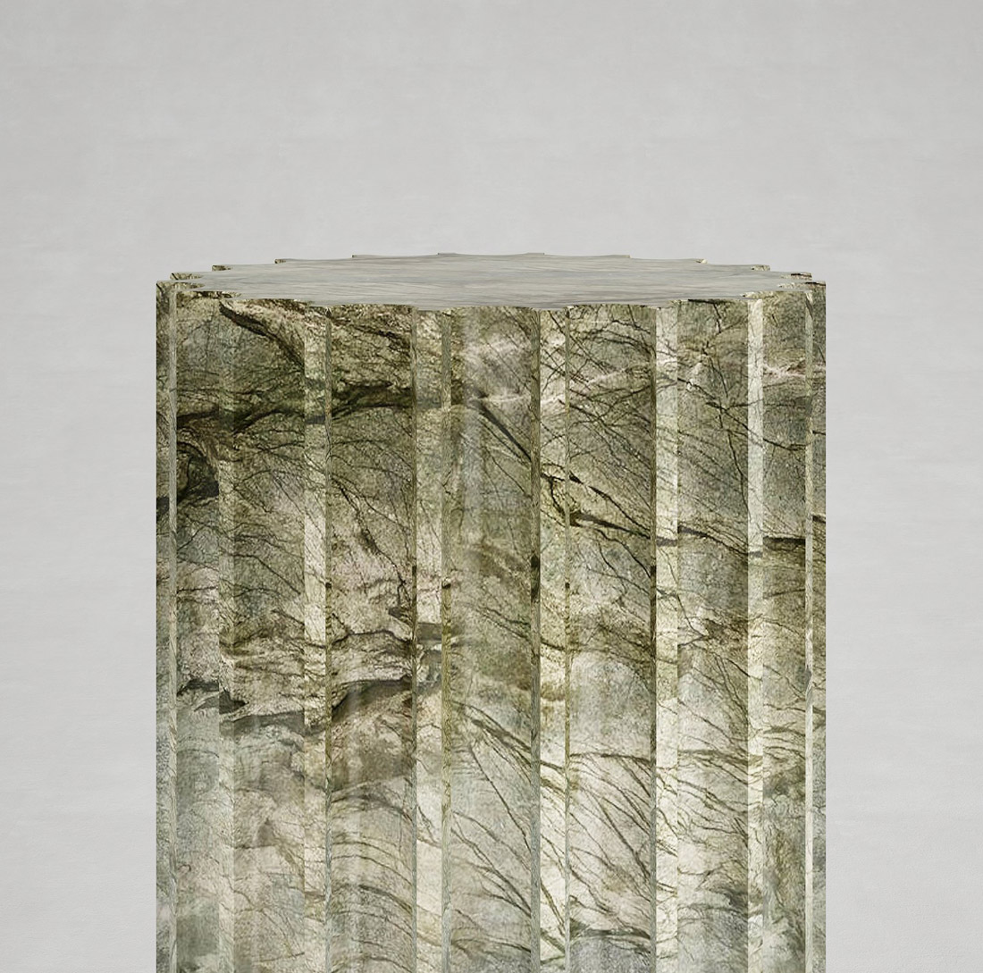 Embossed / Debossed Furniture Geometry Gradient Green Marble Minimalist ...