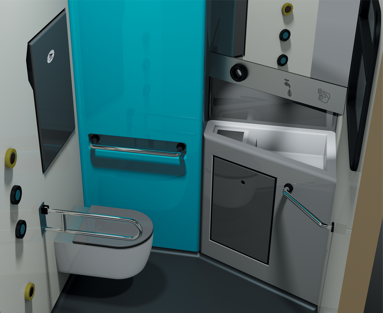Passenger train toilet design - 3D Modelling - 普象网