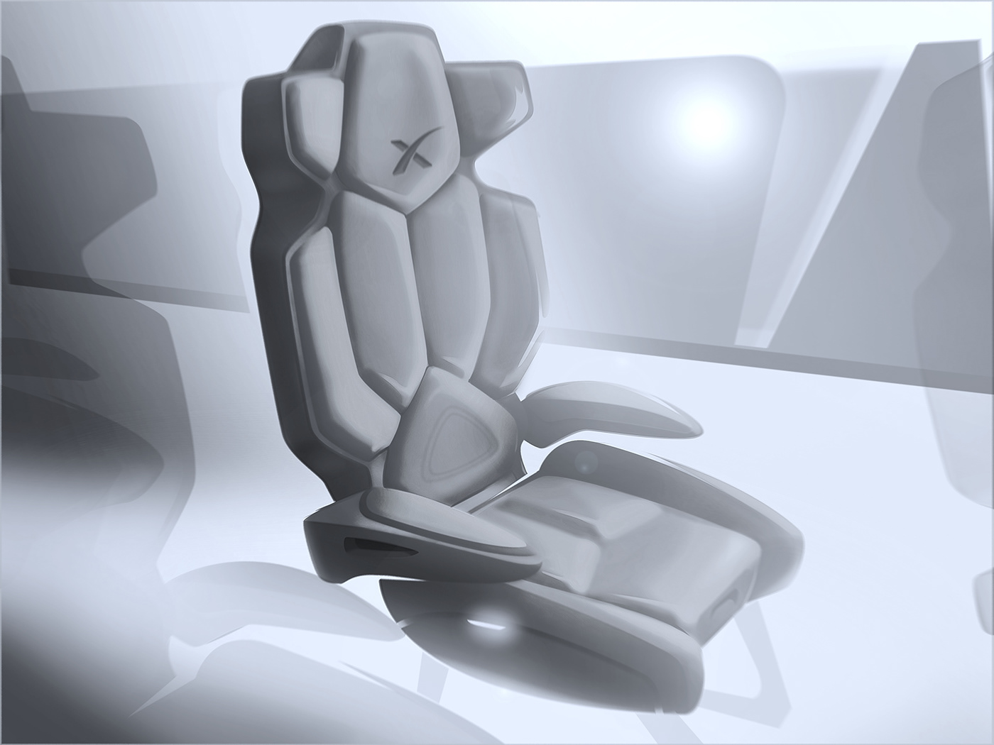 CLAY MODELING - A TESLA COACH SEAT - 普象网