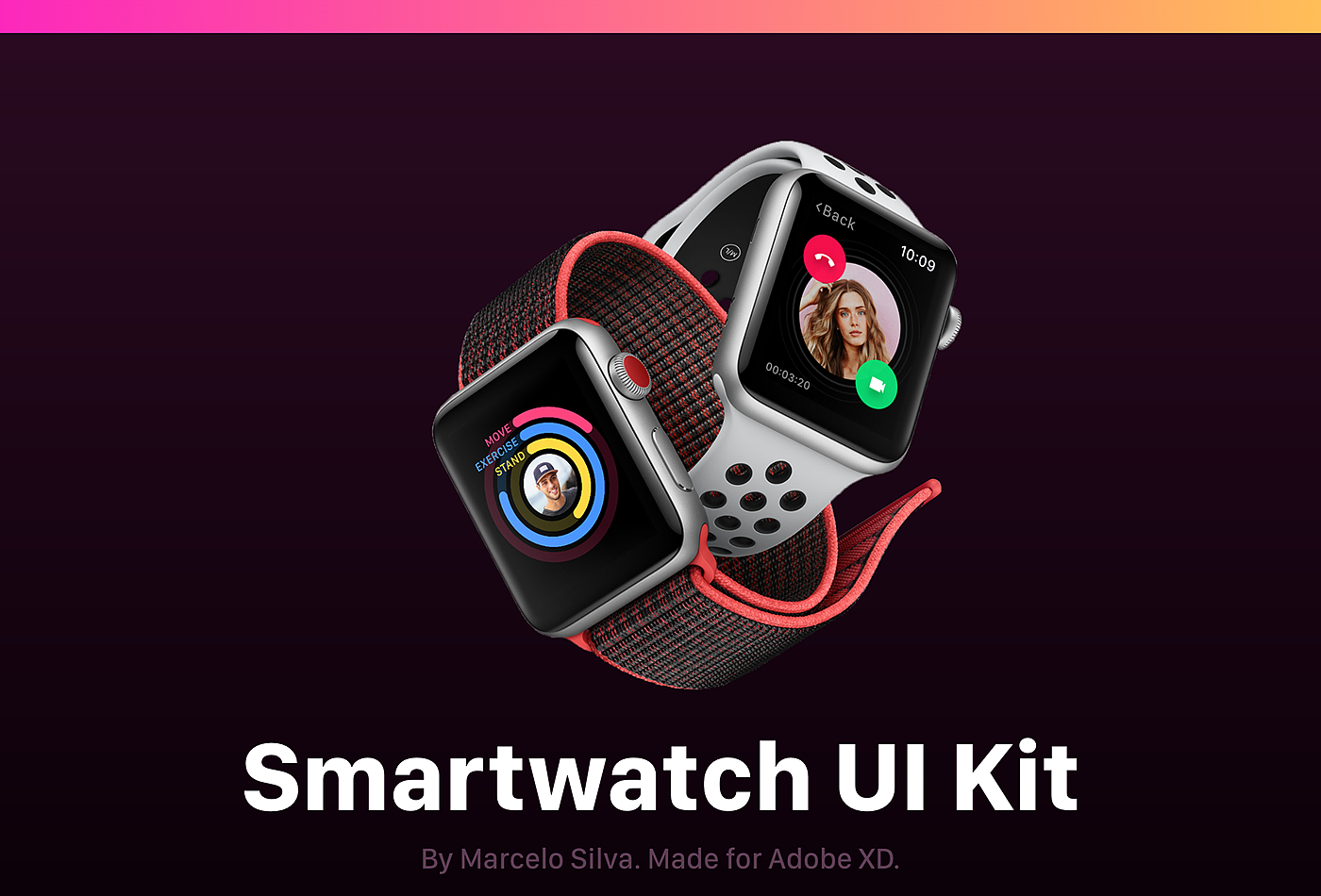 Smartwatch UI Kit for AdobeXD - 普象网