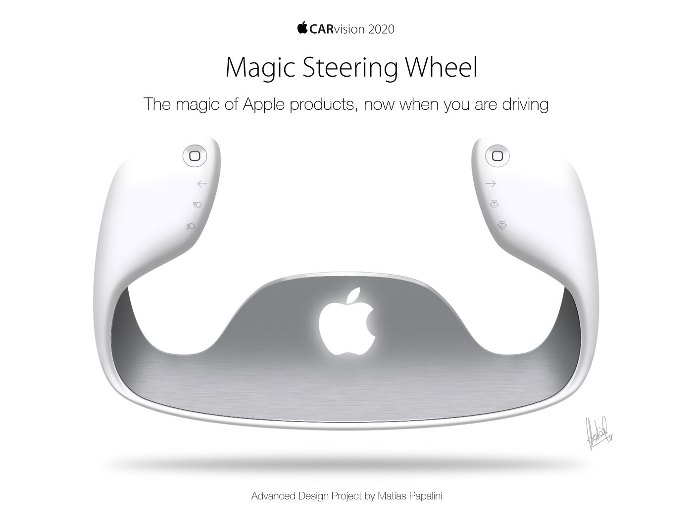 Magic Steering Wheel. Apple CARvision 2020 - 普象网
