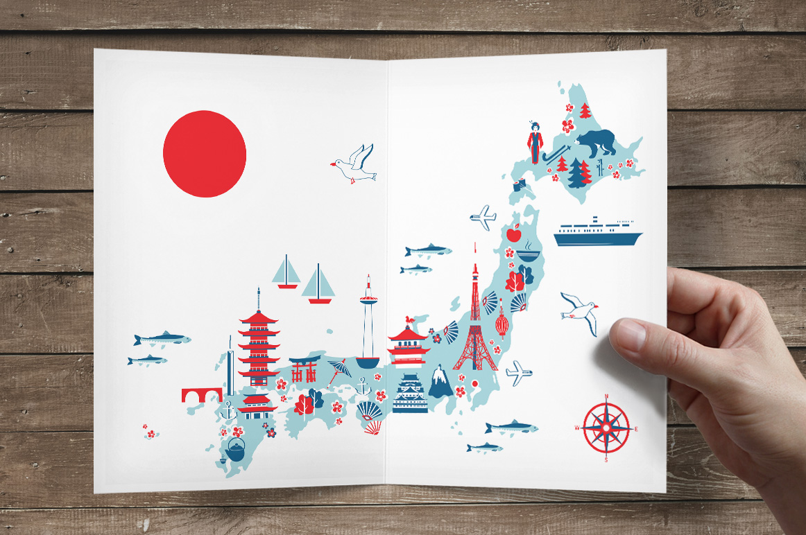 JAPAN cartoon map#N# - 普象网