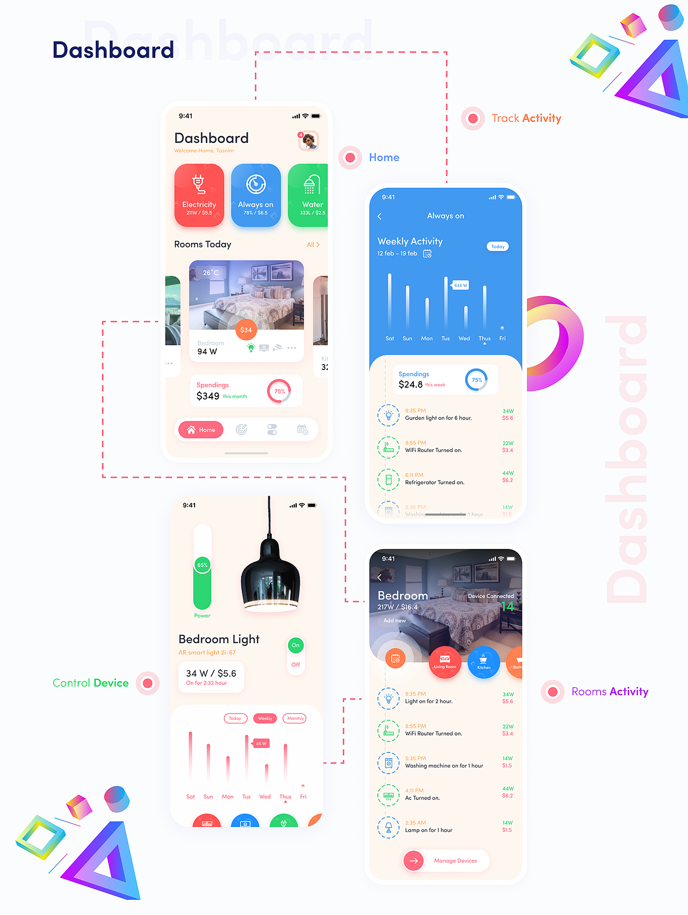 Smart Home iOS App UI/UX Design - 普象网