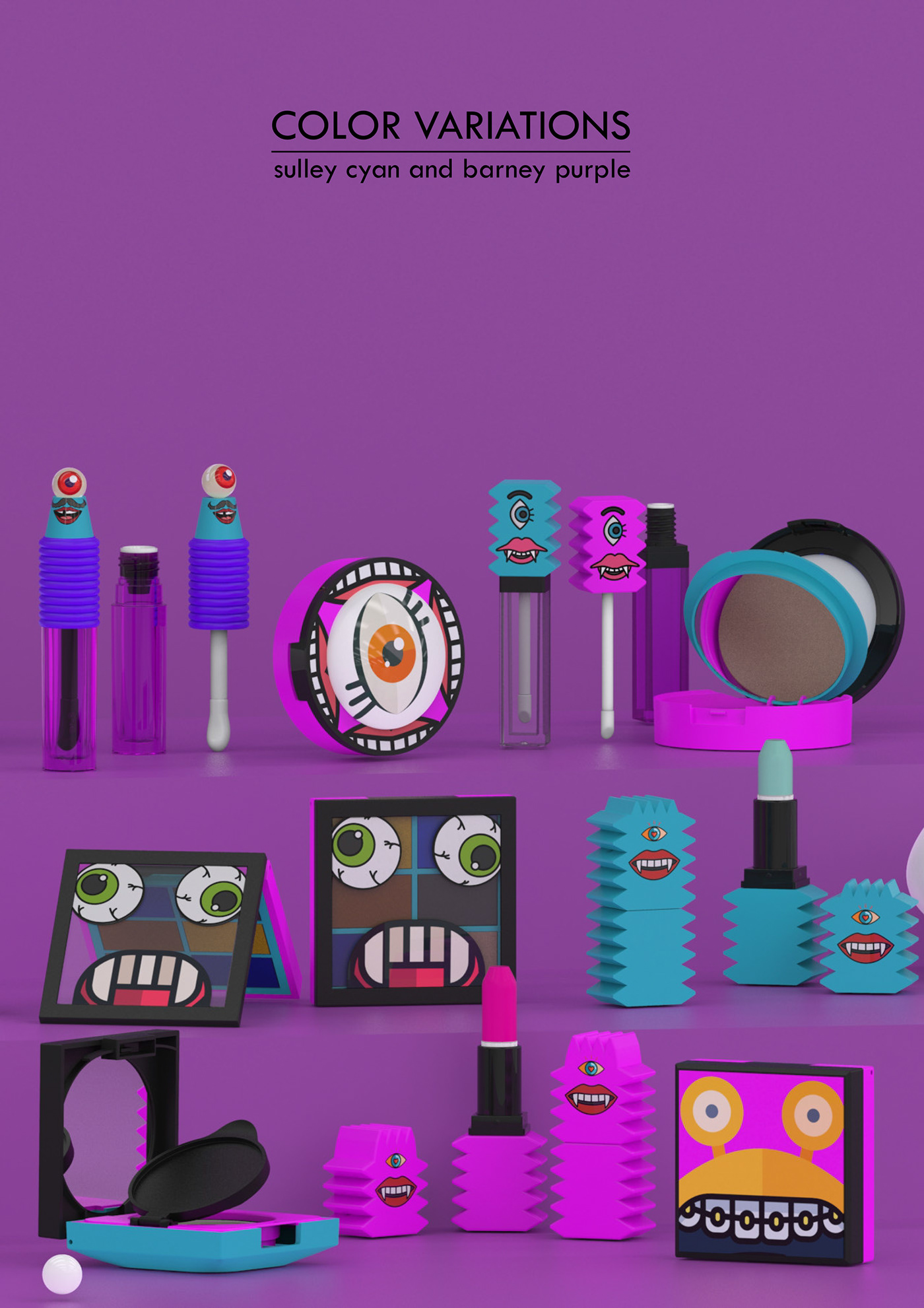 Friendly Monsters Makeup Collection Packaging Design - 普象网