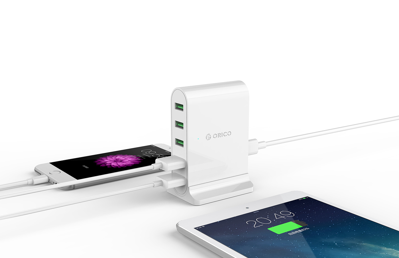 立式5口桌面智能USB充电器 - 普象网