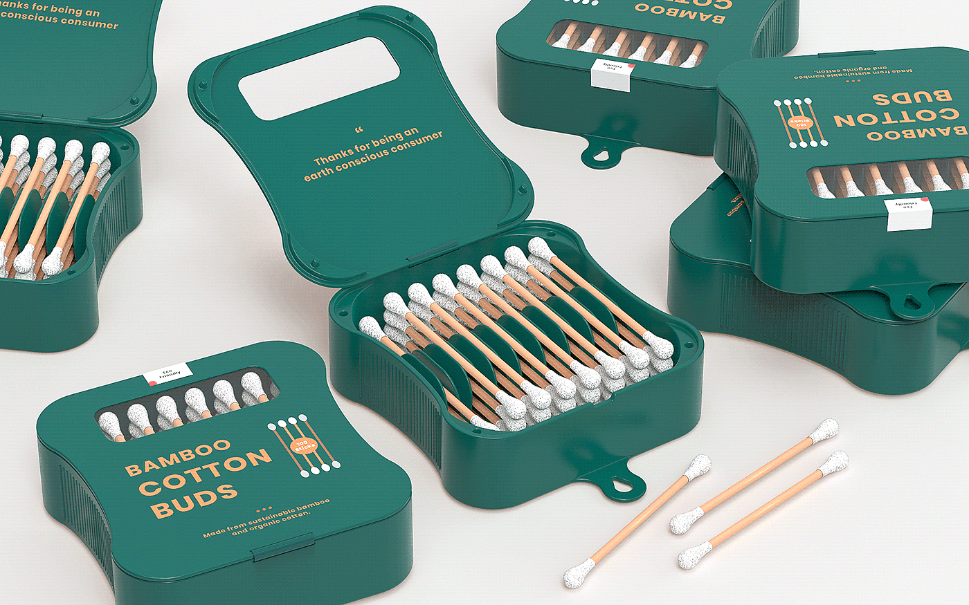 Bamboo cotton buds - packaging design - 普象网