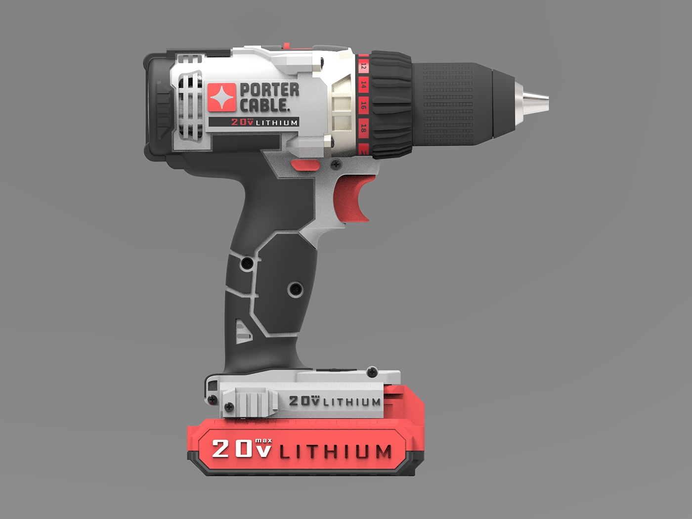 CAD and Rendering Project: Porter Cable Drill - 普象网
