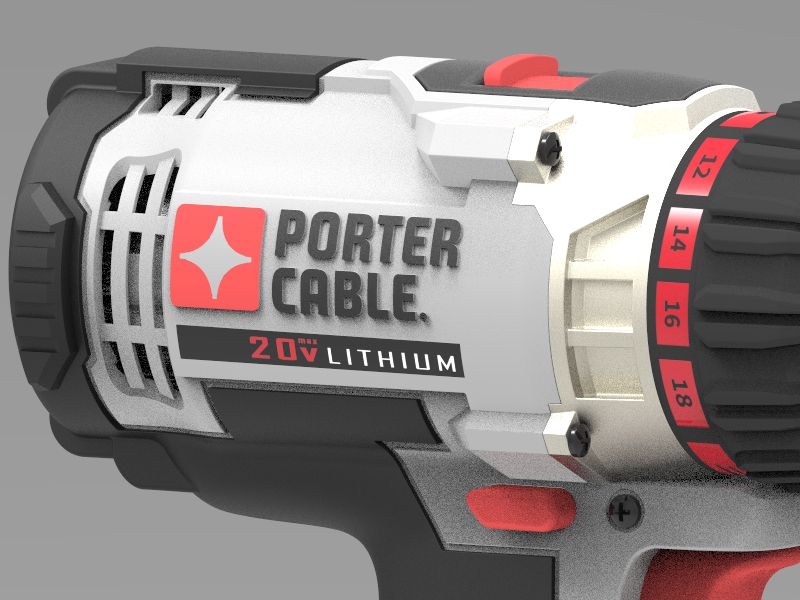 CAD and Rendering Project: Porter Cable Drill - 普象网