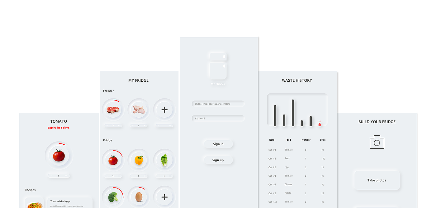 UI/UX Smart fridge App - 普象网