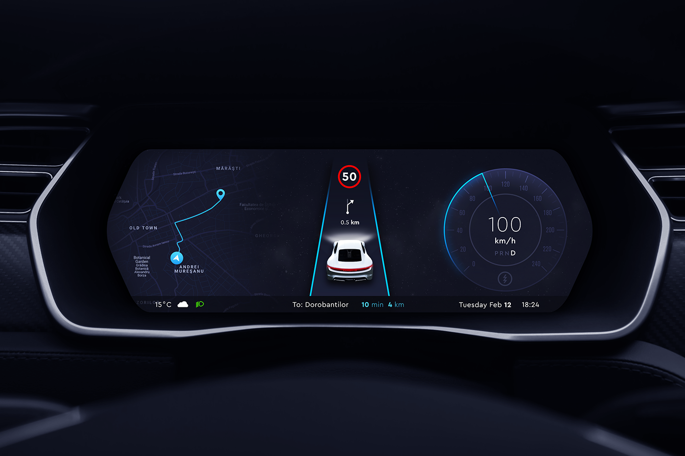 Electric Car Dashboard Design - 普象网