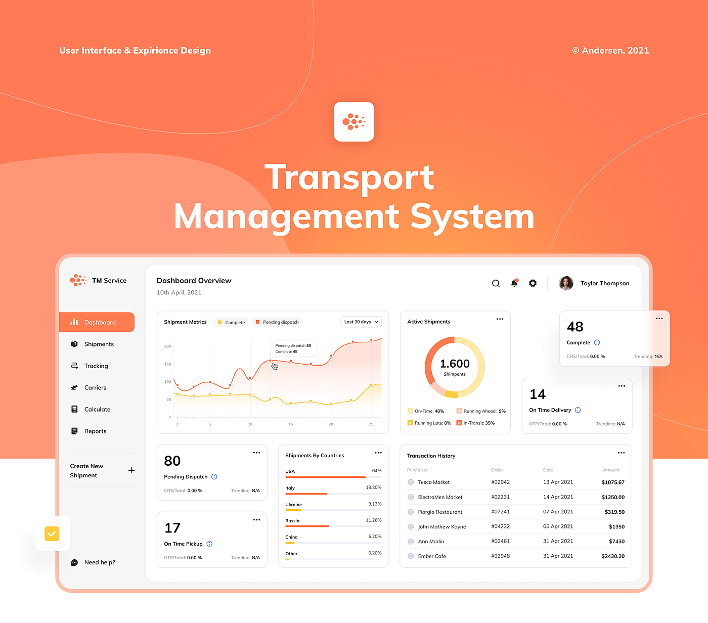 Transport management system - Dashboard - 普象网