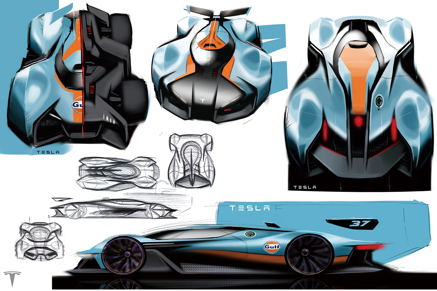 2016 Personal Project_Hyper car for TESLA_MODEL H - 普象网