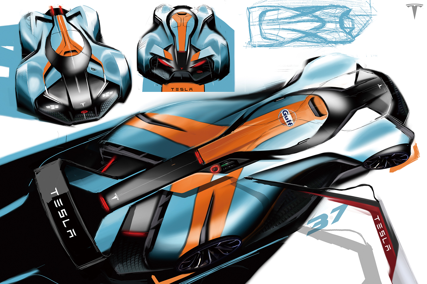 2016 Personal Project_Hyper car for TESLA_MODEL H - 普象网