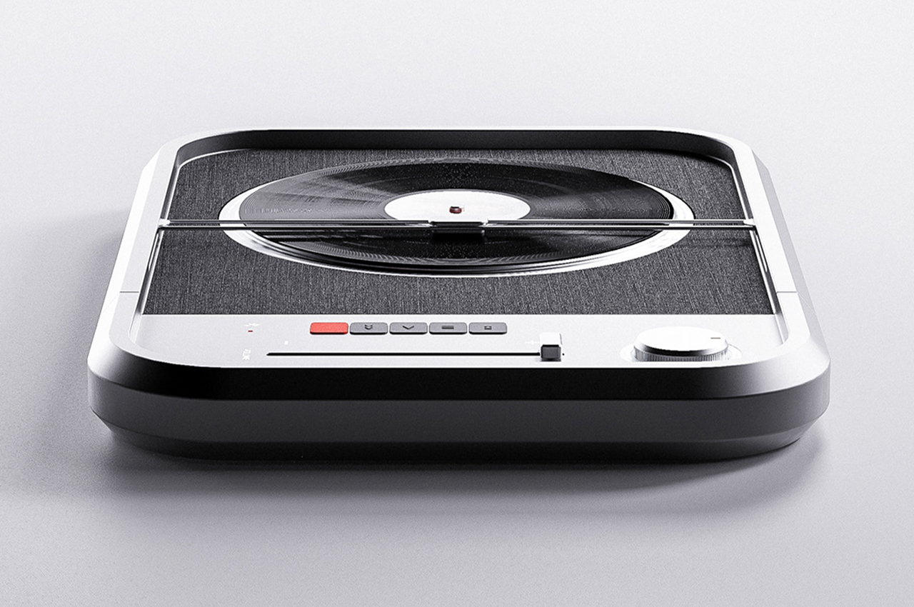 This turntable design pays homage to the retro feeling with minimal ...