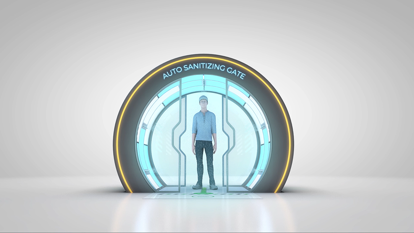 3D Product Animation – Auto Sanitizing Gate - 普象网