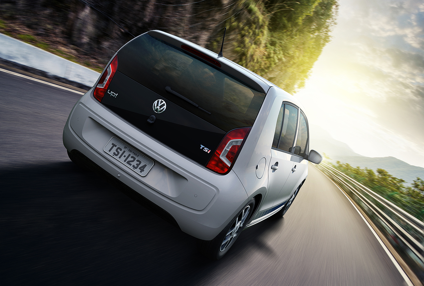 穿梭在城市的小精灵~大众UP小汽车渲染设计 - 普象网