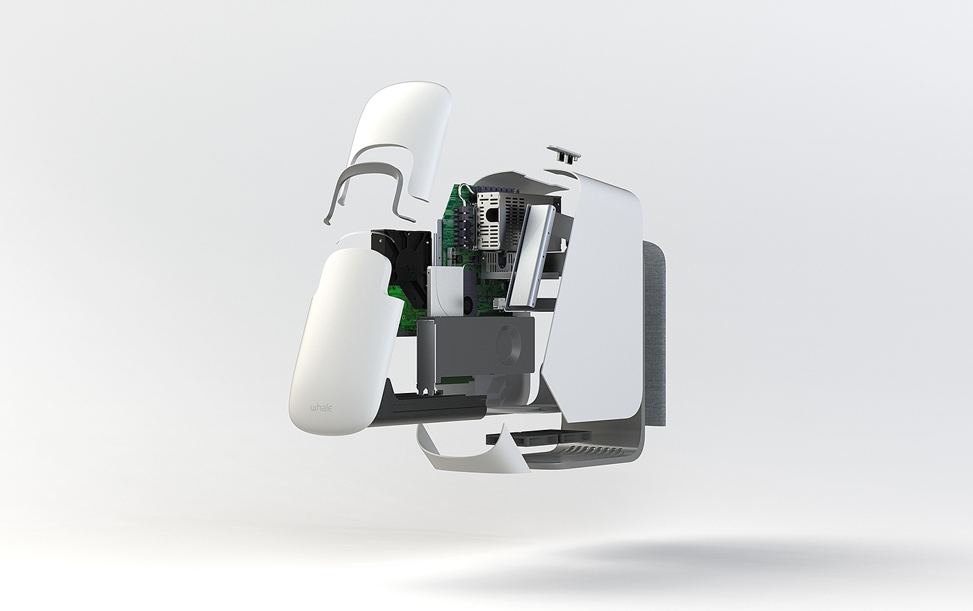 仿生鲸鱼的台式电脑主机展示 Whale - computer - 普象网