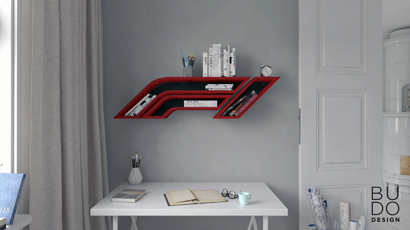Formula 1 iron bookshelf - 普象网