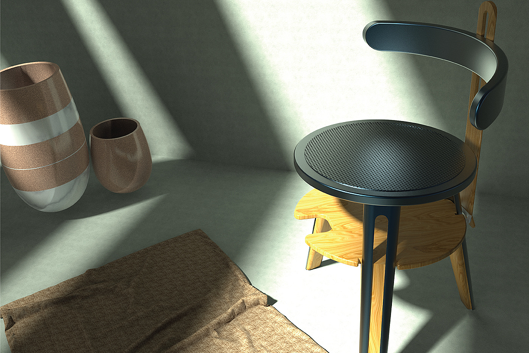 A chair that transforms into a desk setup offers purpose through its ...