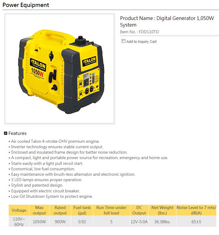 McCulloch / Talon Generators - 普象网