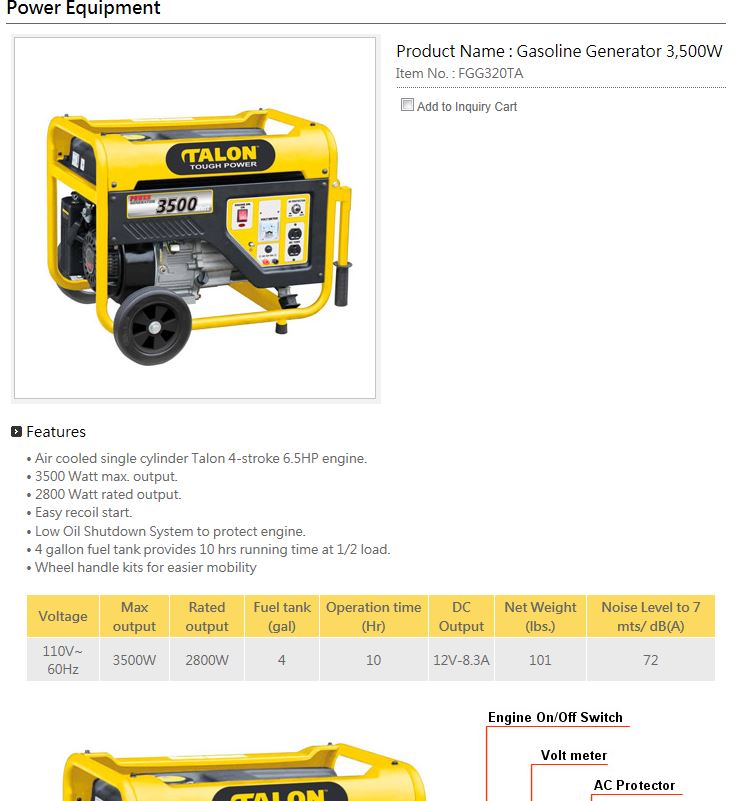 McCulloch / Talon Generators - 普象网