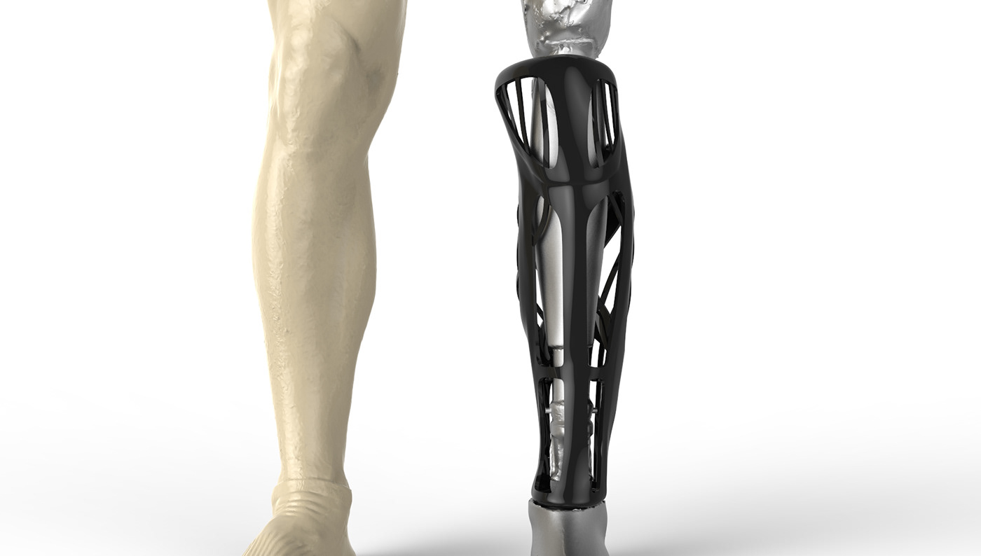 Customized 3D Printed prosthetic leg cover 2 - 普象网