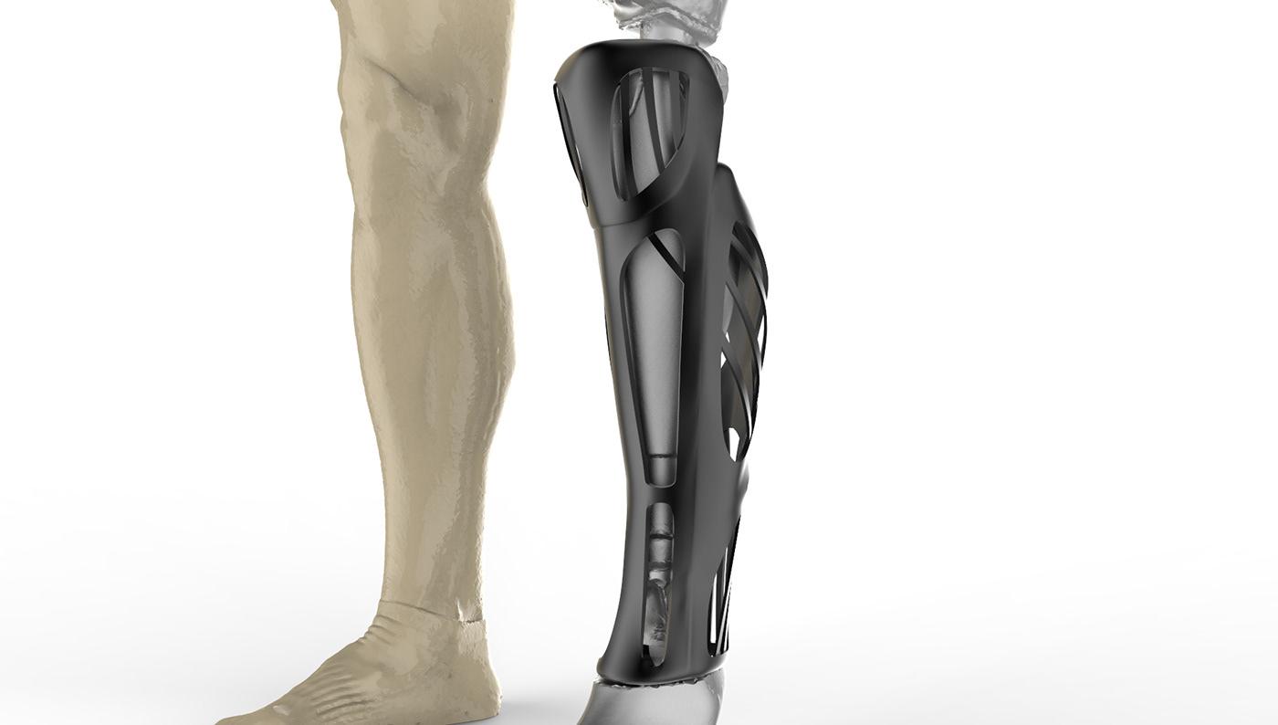 Customized 3D Printed prosthetic leg cover 2 - 普象网
