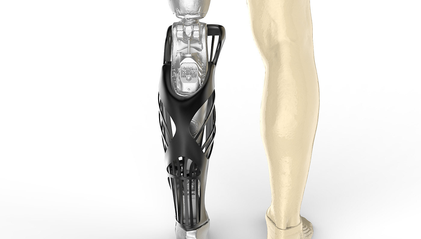Customized 3D Printed prosthetic leg cover 2 - 普象网
