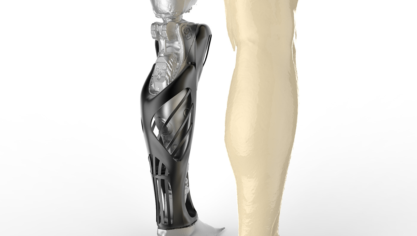 Customized 3D Printed prosthetic leg cover 2 - 普象网