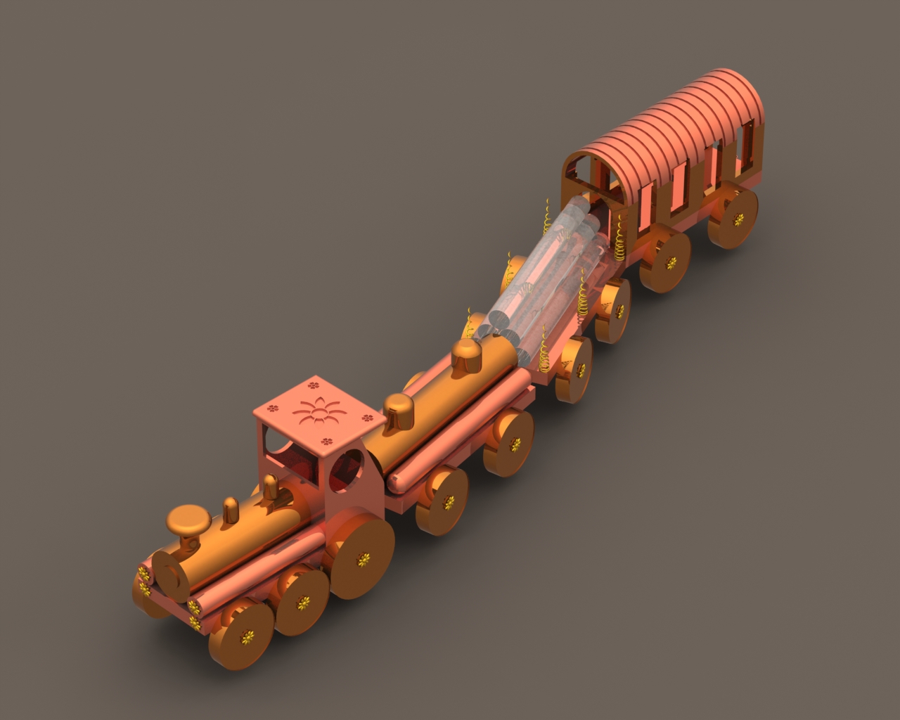 Modeling and render of a Toy Train - 普象网