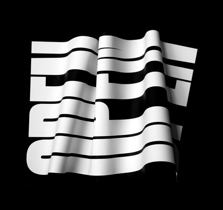 Black Black / White Flowing font Graphic design High Contrast print - 普象网