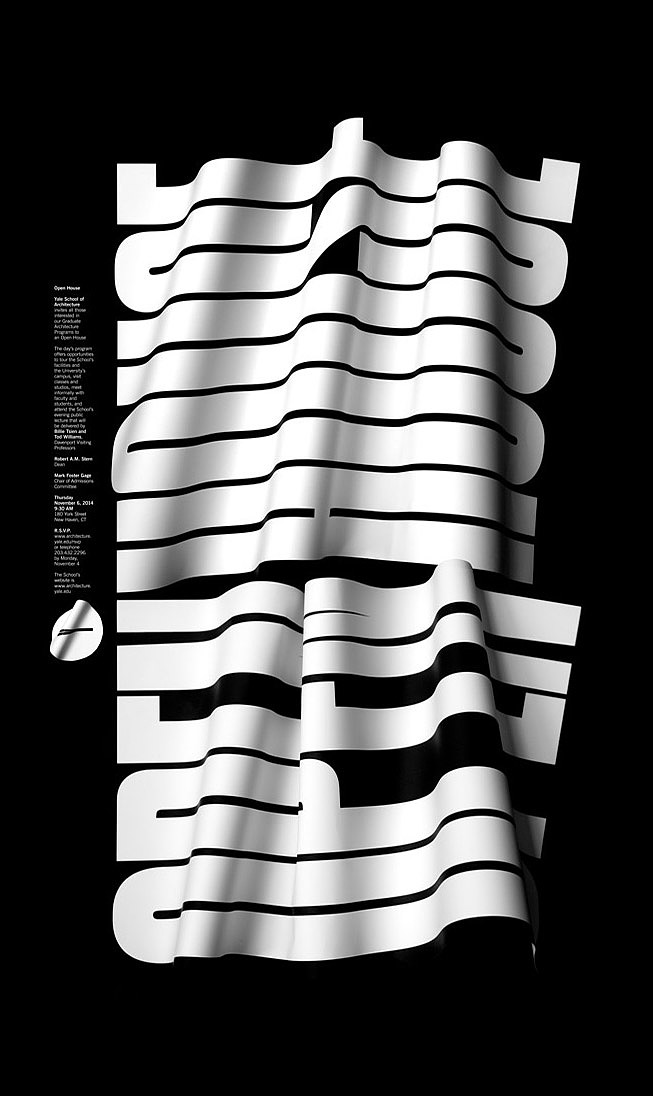 Black Black / White Flowing font Graphic design High Contrast print - 普象网