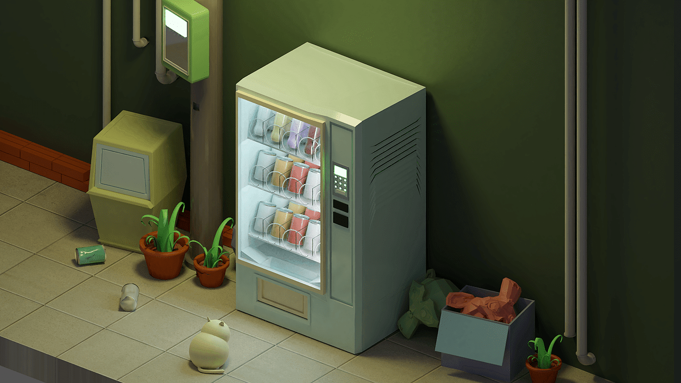Lonely Cat - Vending Machine - 普象网