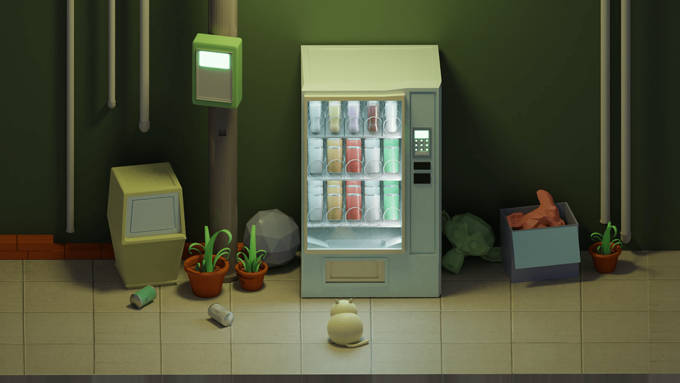 Lonely Cat - Vending Machine - 普象网