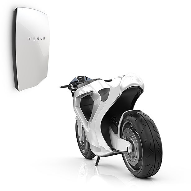 Tesla Model M Motorcycle Concept Uses Top Panel as Its Display ...