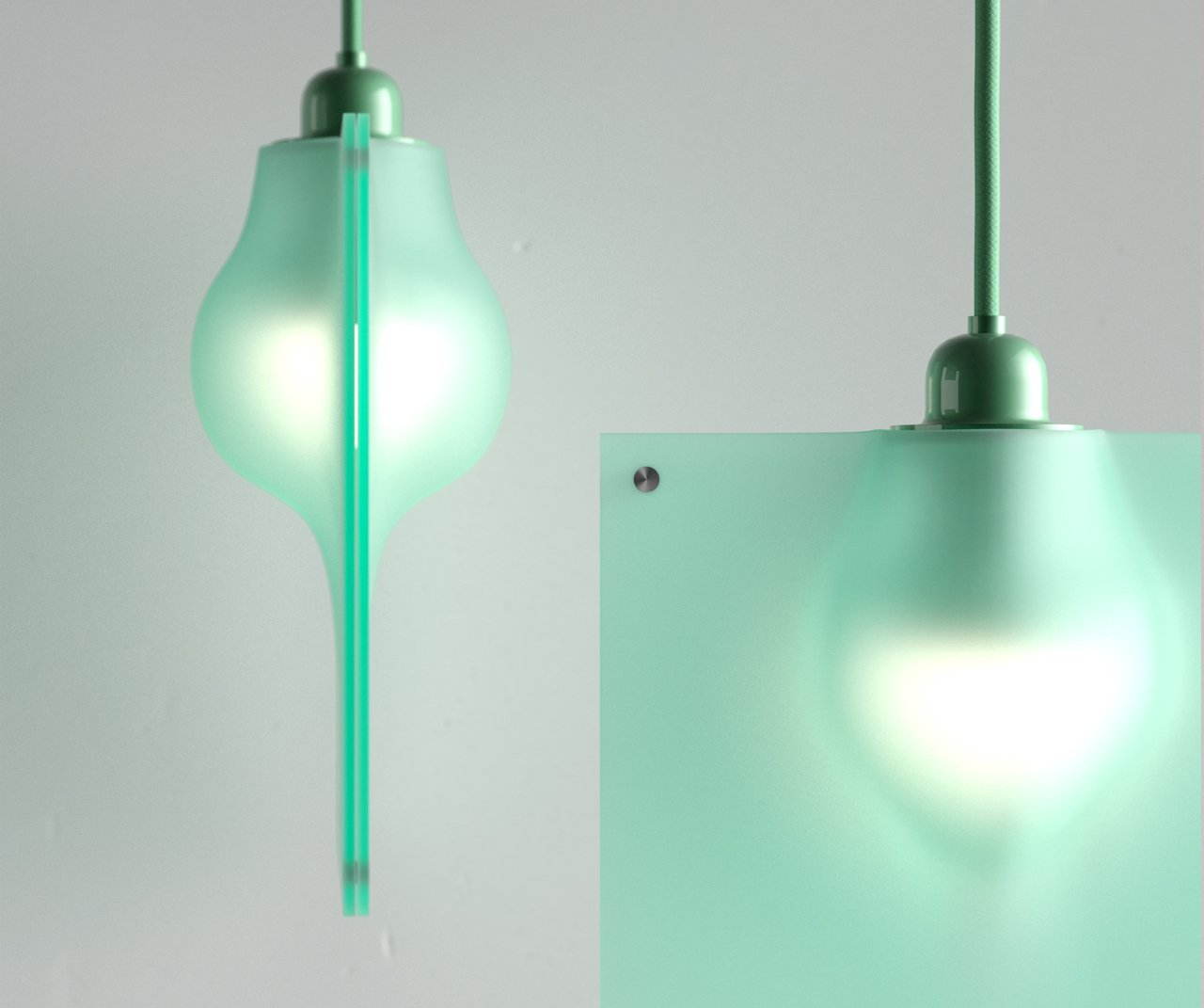 Pendant lamp sees light bulb enveloped by plexiglass - 普象网