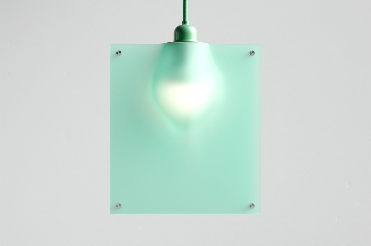 Pendant lamp sees light bulb enveloped by plexiglass - 普象网
