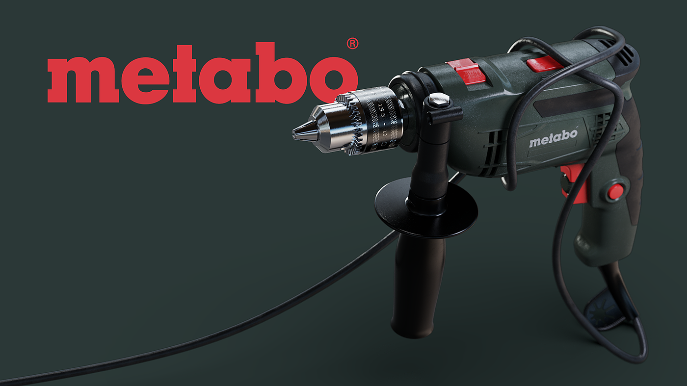 Metabo driller三维模型渲染，超逼真超自然~ - 普象网