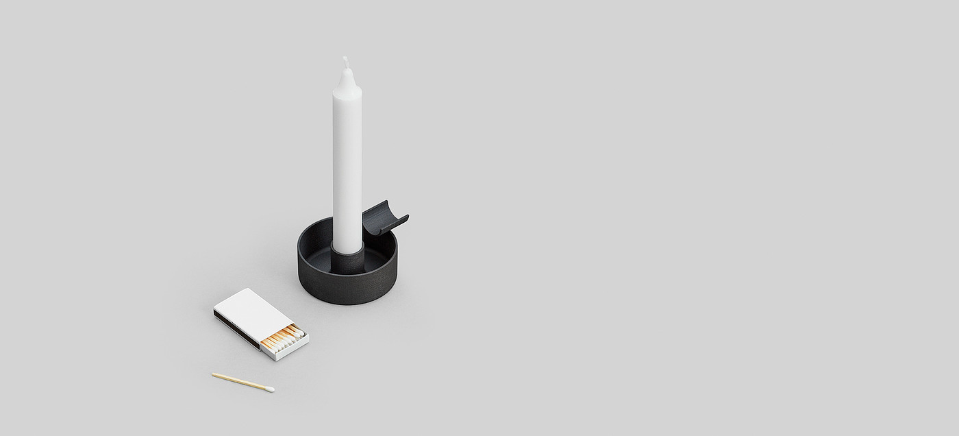 Philippe Malouin 设计的最小烛台——Connection Candleholder - 普象网