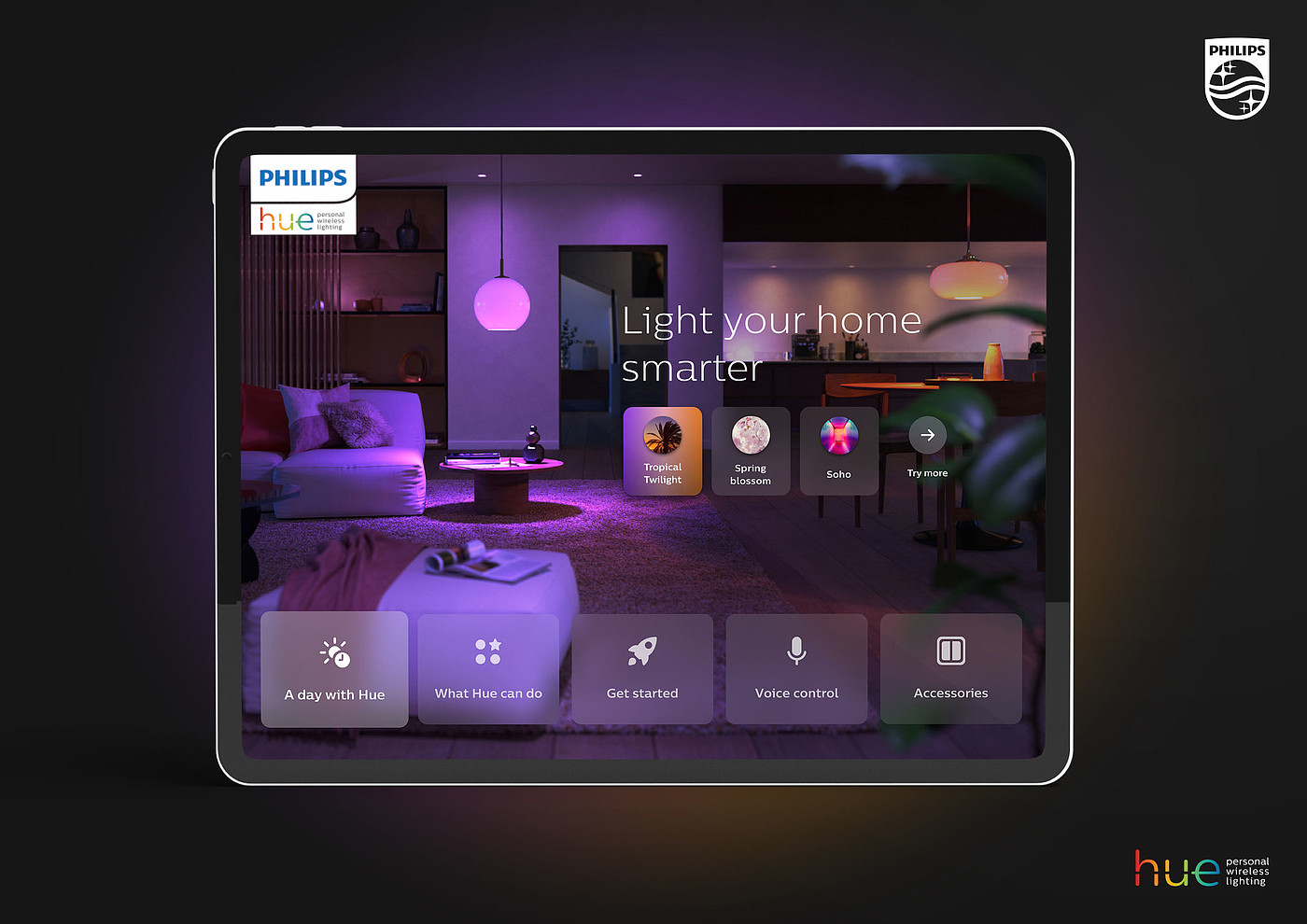 【2022年 iF设计奖】Philips Hue in-store app 3.0 - 普象网