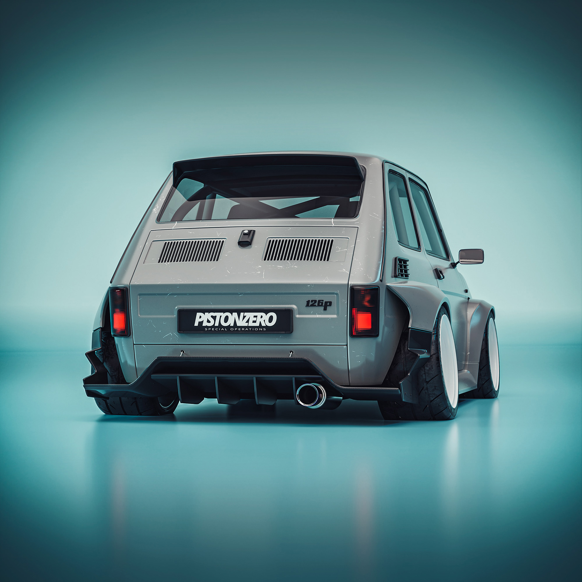 Pistonzero's Fiat 126p WIDEBODY——短小可爱的宽体低趴汽车设计 - 普象网