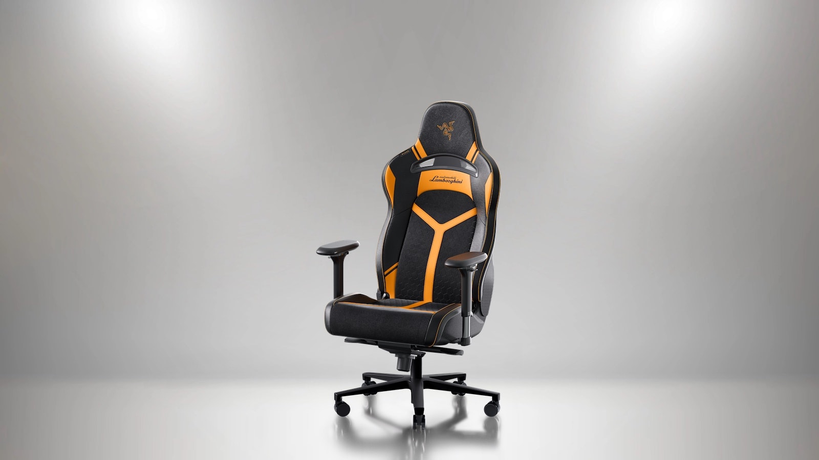 雷蛇与兰博基尼版联名的游戏椅 - 普象网