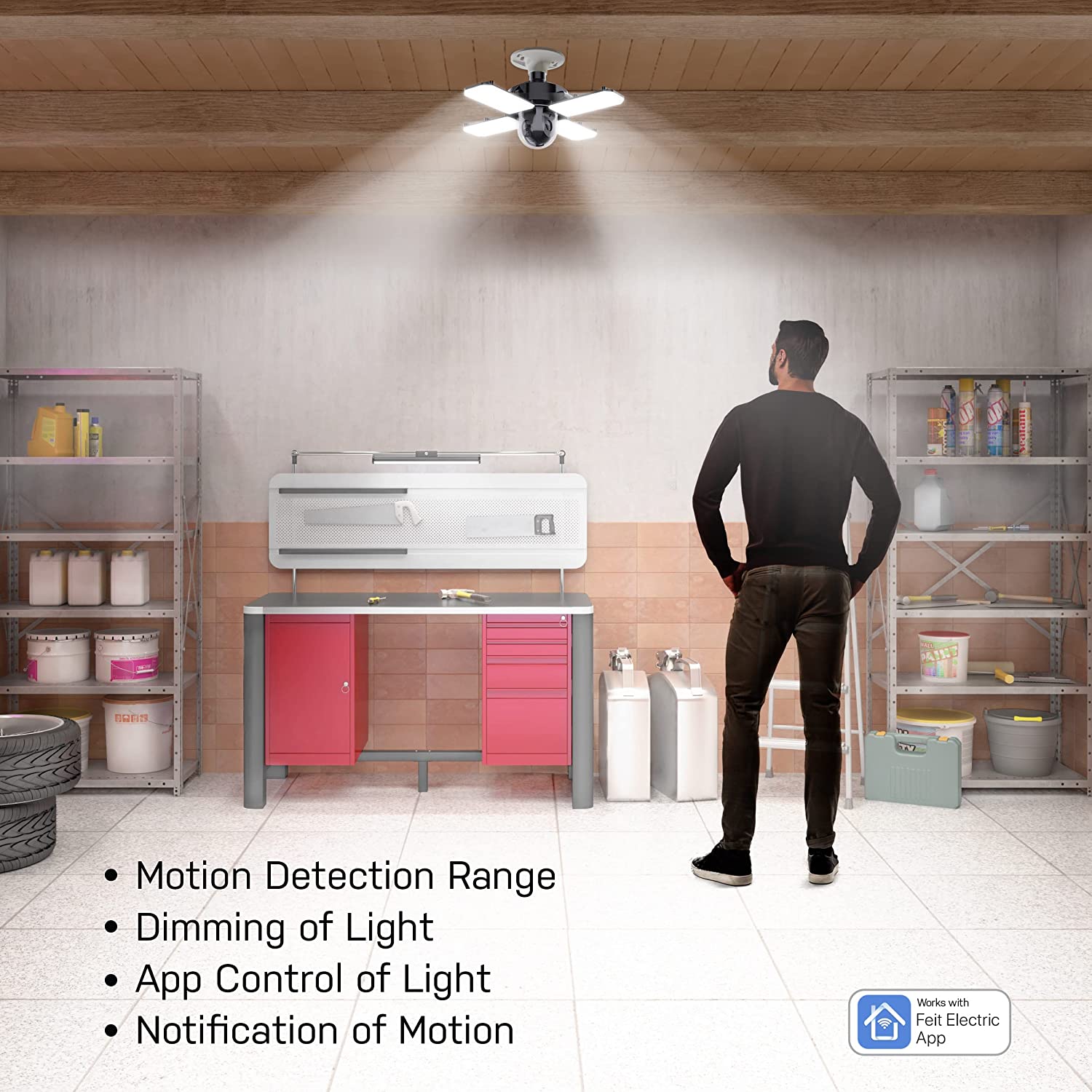 LED Garage Ceiling Light with Camer - 普象网