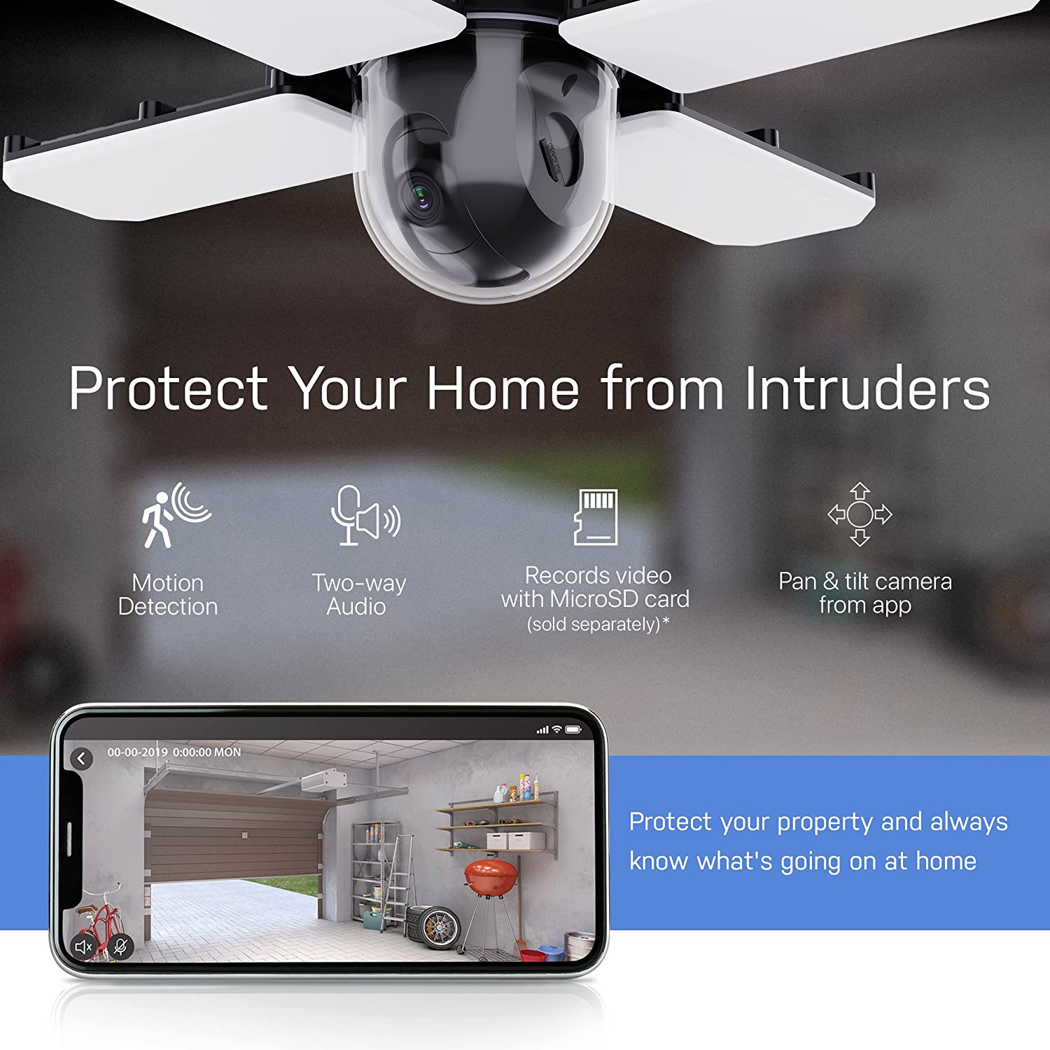 LED Garage Ceiling Light with Camer - 普象网