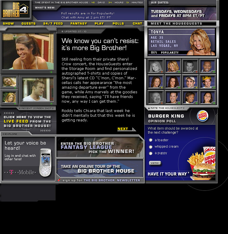 Assorted CBS reality sites, 2000 - 2003 - 普象网