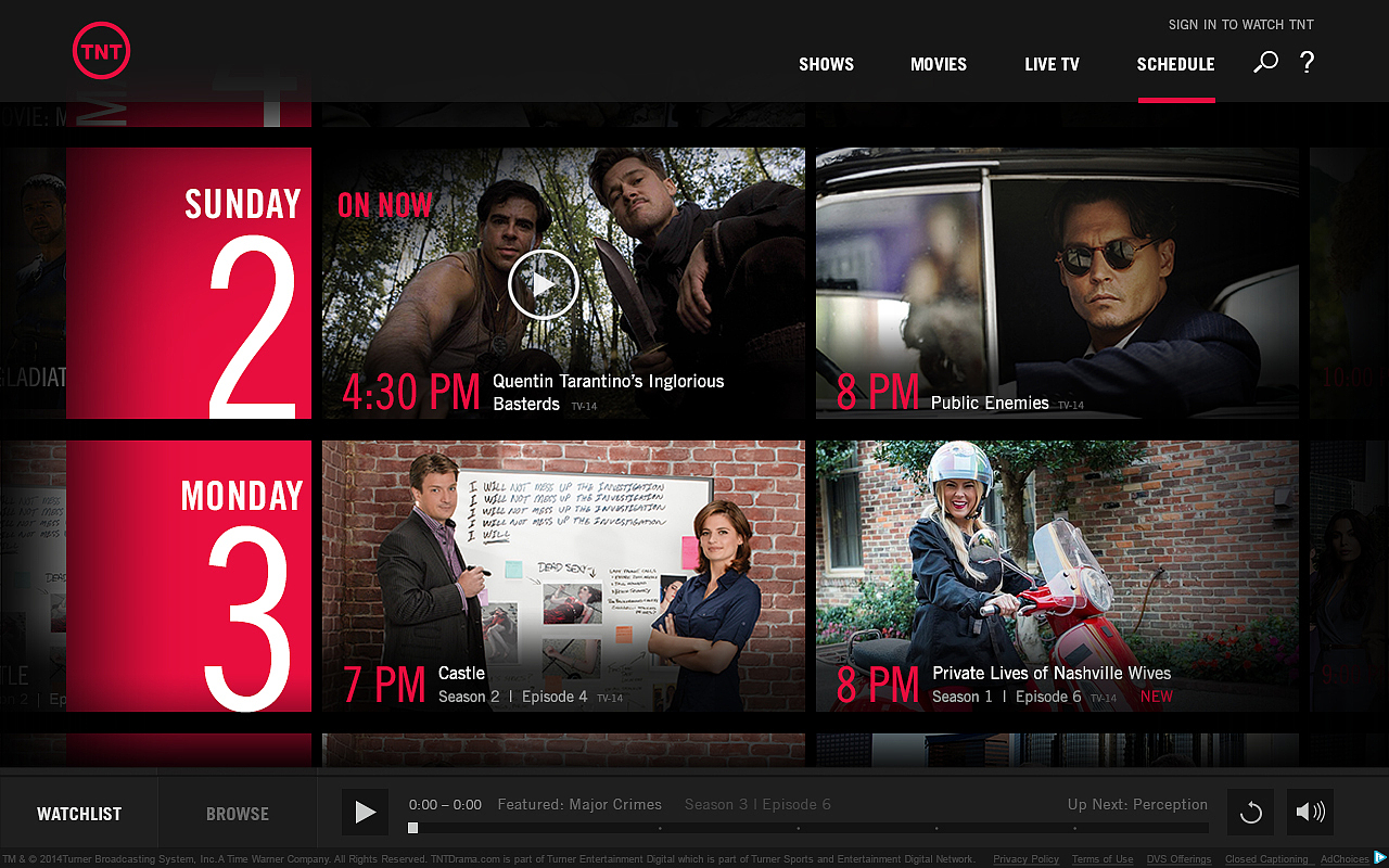 TNT Web Schedule - 普象网