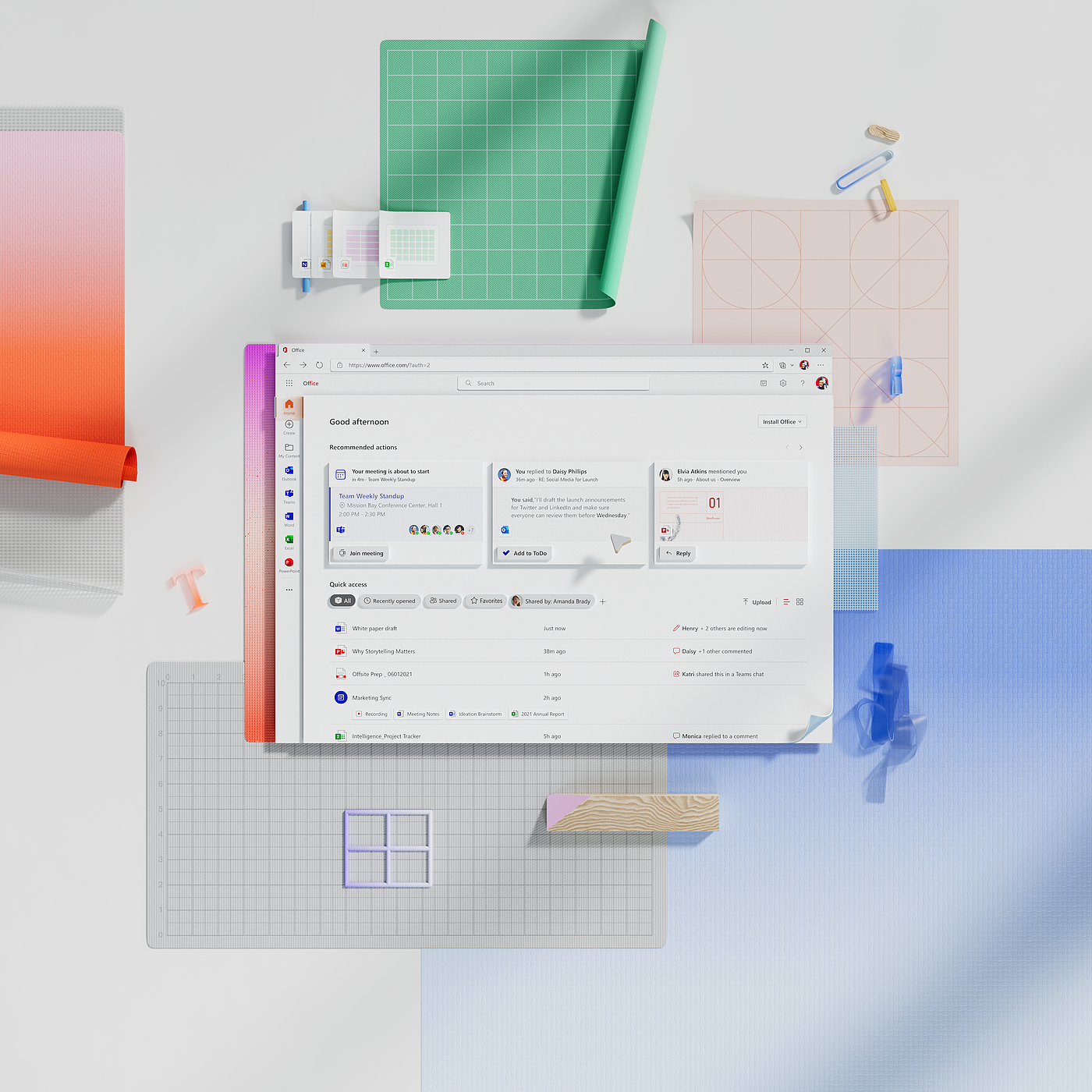 Microsoft Office Hub 2.0 - UX Film - 普象网