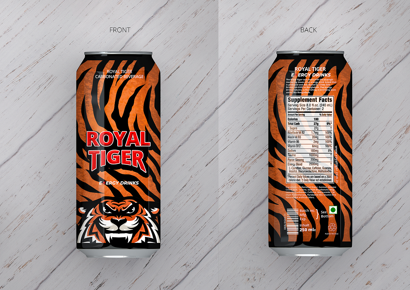 Label Design for Royal Tiger energy Drinks - 普象网