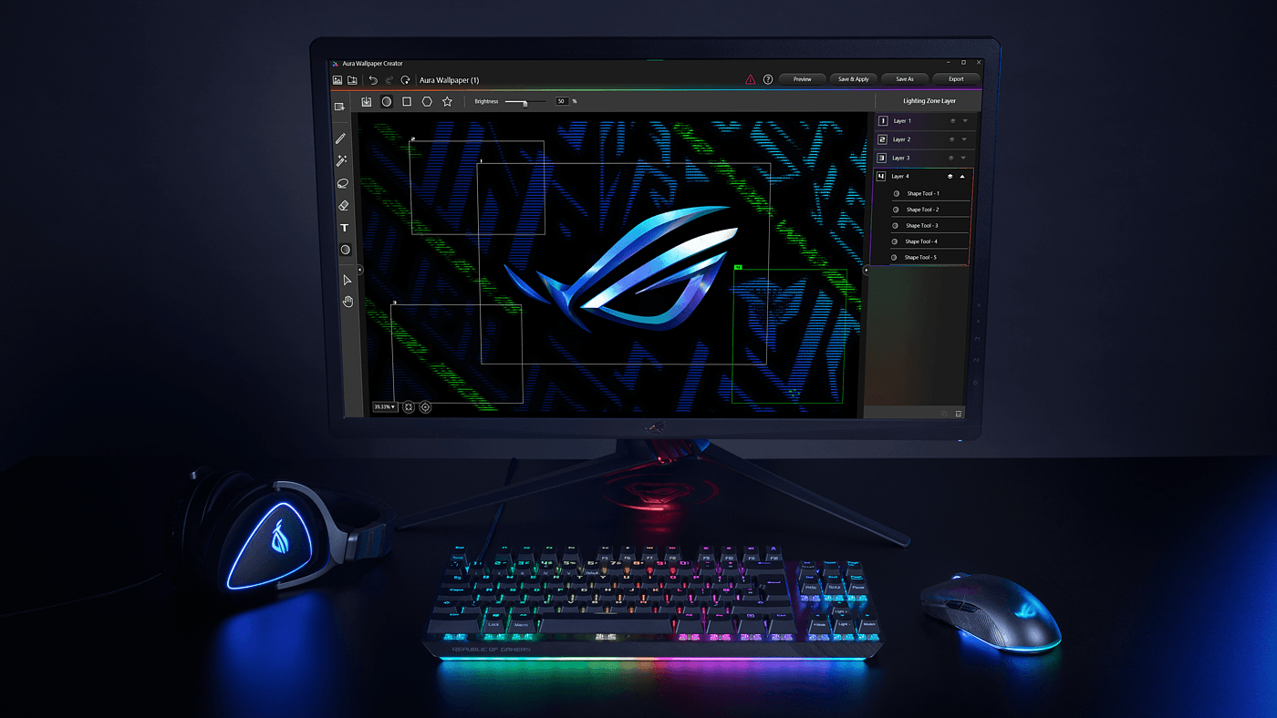 【2023年 iF设计奖】Aura Wallpaper in ROG Aura Lighting System - 普象网