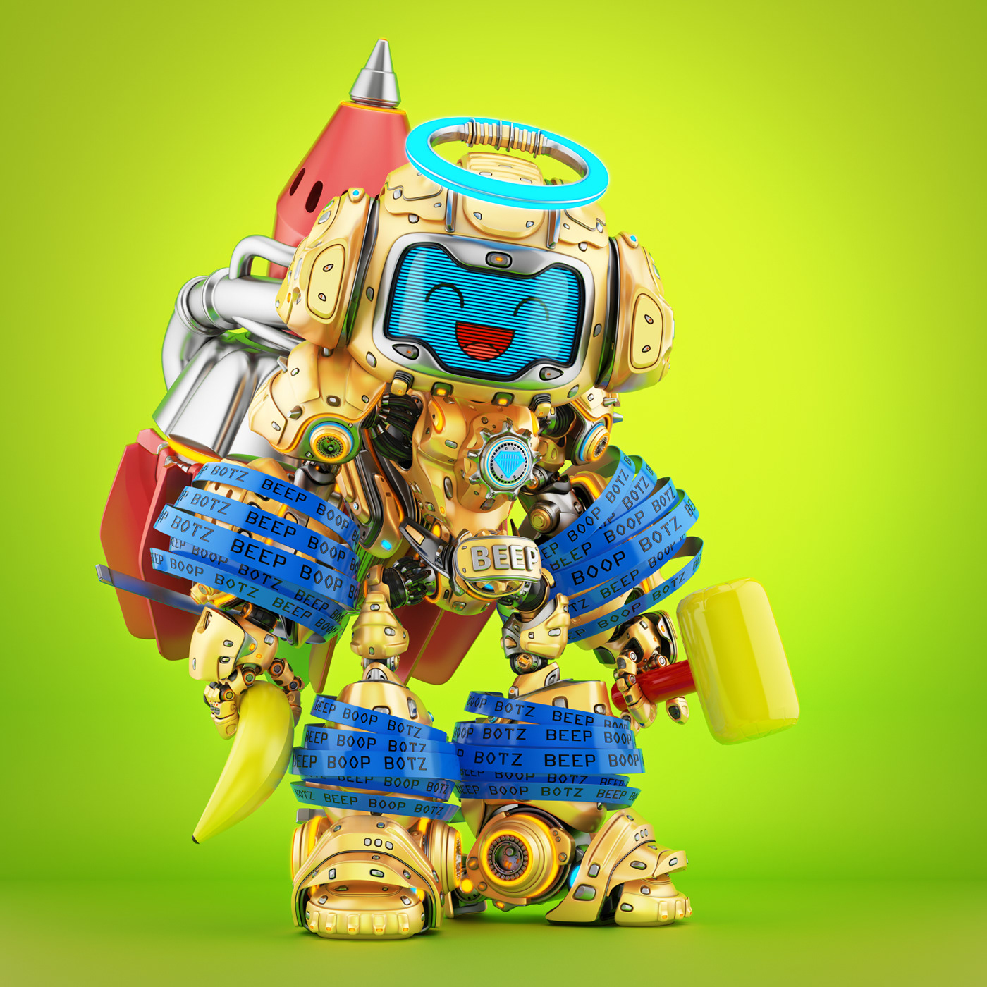 酷酷的Banana bot机器人，造型呆萌又可爱~ - 普象网